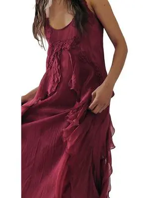 NIGEL PRESTON Nigel Preston Floating Angel Chiffon Maxi Dress Dry Rose