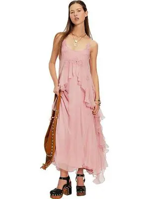 NIGEL PRESTON Chiffon Maxi Dress - Foxglove