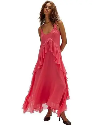 NIGEL PRESTON Chiffon Maxi Dress - Winterberry