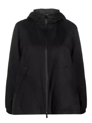 Max Mara Logo-patch High-neck Jacket - Black