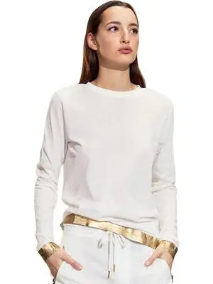 Cynthia Rowley Athena Long Sleeve Tee - White