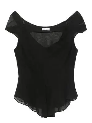 JUDY TURNER Judy Turner Chiffon Top Black