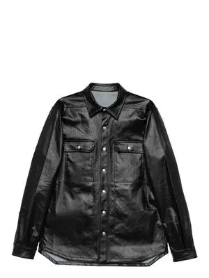 Rick Owens Coated Overshirt - Black