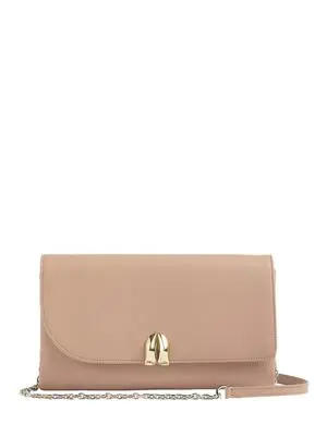 LK BENNETT Aria Curve Flap Clutch - Trench