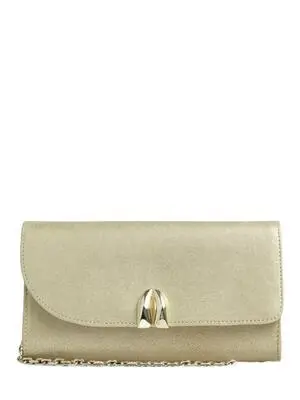LK BENNETT LK Bennett Florence Curve Flap Leather Clutch Soft Gold