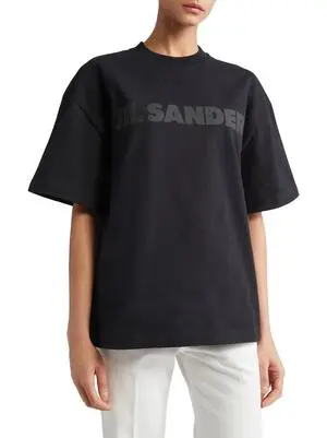 JIL SANDER Boxy Logo Graphic T-shirt - Black