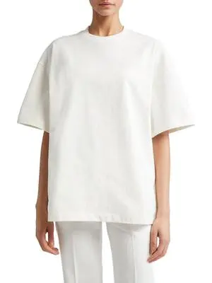 JIL SANDER Boxy Logo Graphic T-shirt - Porcelain