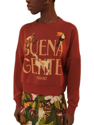 FARM RIO PROVISÓRIO Farm Rio Buena Gente Sweatshirt - Brown
