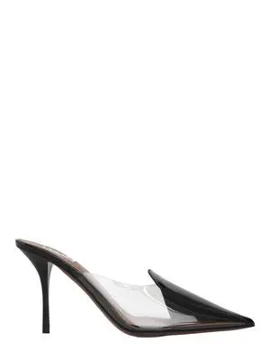 Alaïa Demi-cœur Patent Leather Mules - Black