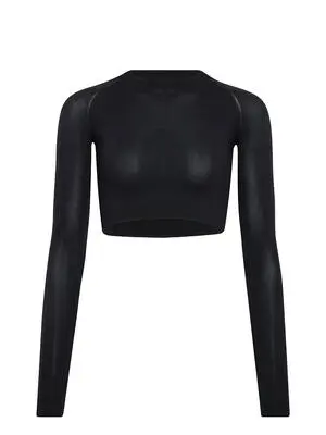 Alaïa Knit Crop Top - Black