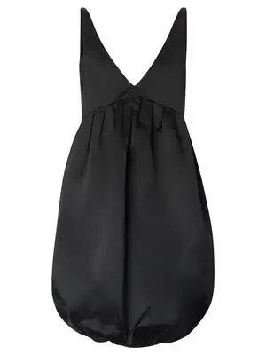 Burberry Duchess Satin Bubble Hem Dress - Black