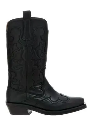 GANNI Western Boots - Black