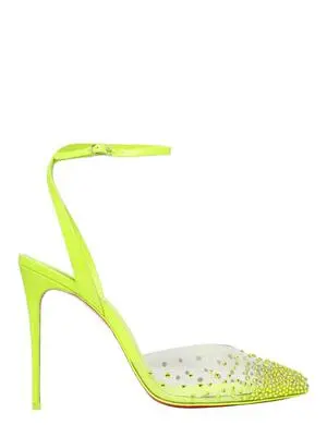 CHRISTIAN LOUBOUTIN Spikaqueen 100 Mm Embellished Pumps - Version Yellow Fluo