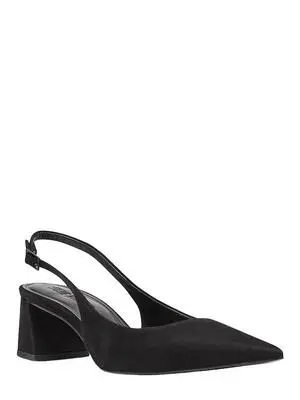Steve Madden Robyn Slingback Pumps - Black Nubuck