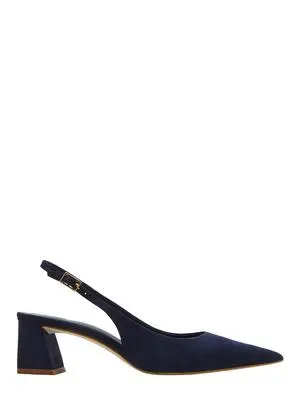 Steve Madden Robyn Slingback Pumps Navy Nubuck