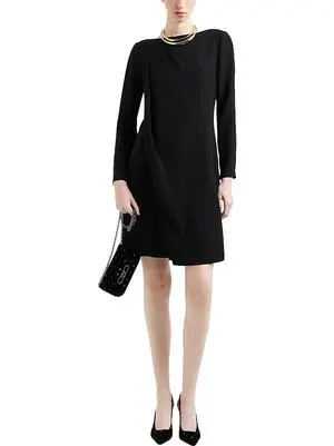 Emporio Armani Pleated Shoulder Sheath Dress - Black