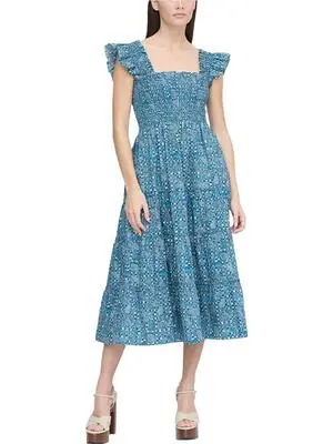 Hill House Home The Ellie Nap Dress - Navy Calico Trellis