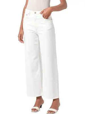 AGOLDE High-rise Wide-leg Jeans - White Wash