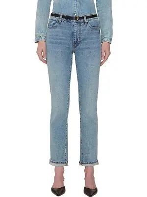 FRAME The Borrowed High-rise Ankle Jeans - Ricochet