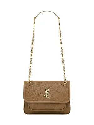 Saint Laurent Niki Shoulder Bag - Dark Cork Grained Lambskin/gold