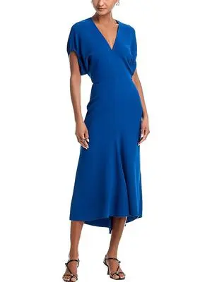 Victoria Beckham Blouson Sleeve Midi Dress - Sapphire Blue
