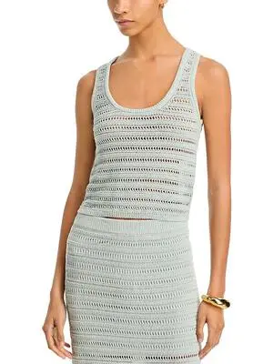 A.L.C. Kira Open Stitch Striped Tank Top - Cascade