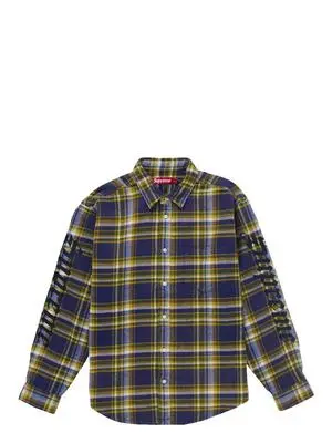 Supreme Old English Plaid Flannel Shirt - Blue