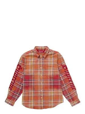 Supreme Old English Plaid Flannel Shirt - Orange