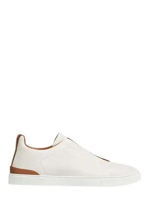 ZEGNA Zegna Deerskin Triple Stitch Slip-On Sneakers