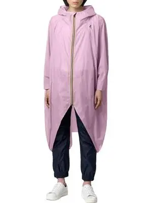 K-WAY Rennes Waterproof Packable Rain Poncho - Pink Lavender