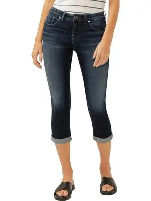 SILVER JEANS CO. Elyse Curvy Mid-rise Capri Jeans - Indigo