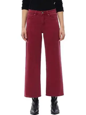 BAYEAS Bella Crop Straight Leg Jeans - Wine