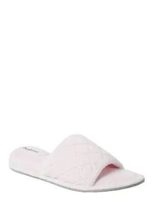 DEARFOAMS Beatrice Quilted Microfiber Terry Shower Slide Slipper - Fresh Pink
