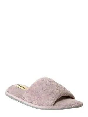 DEARFOAMS Beatrice Quilted Microfiber Terry Shower Slide Slipper Frosted Plum