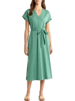 Tommy Bahama Islandscape Cotton Jersey Midi Dress - Spruce Frost