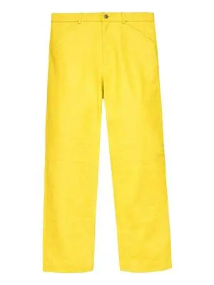 SP5DER Debossed Web Leather Pant - Yellow