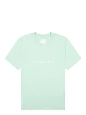 Givenchy Slim Fit Reverse Print T-shirt 'aqua Green - Blue