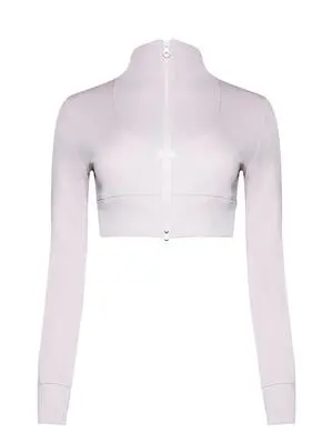 COURREGES Maxi Rib Tracksuit Cropped Jacket - Pink