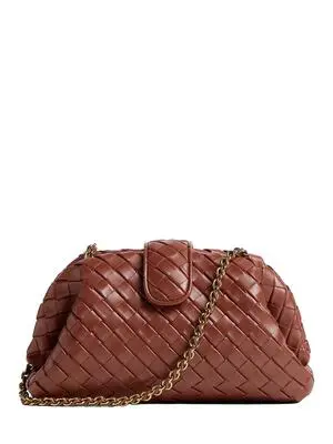 Bottega Veneta Lauren 1980 Padded Intrecciato Leather Clutch Sapele