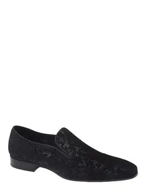 Mezlan Travolta Velvet Loafer - Black