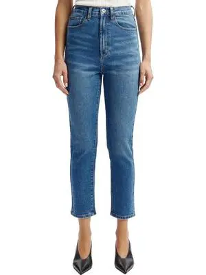 Bardot Heidi Straight Leg Crop Jeans - Dark Denim