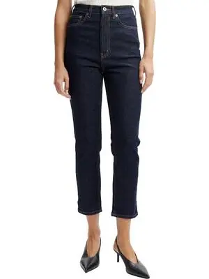 Bardot Heidi Straight Leg Crop Jeans - Dark