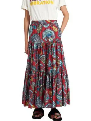 La DoubleJ Printed Maxi Skirt - Sicomore Red