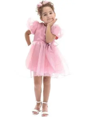 TULLEEN Bow Organza Dress - Raspberry