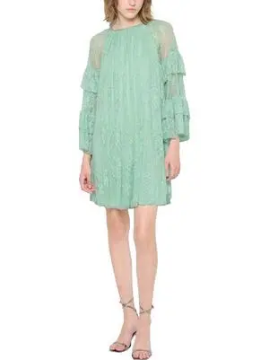 AS By DF As B Y Df Lace Mini Dress - Matcha