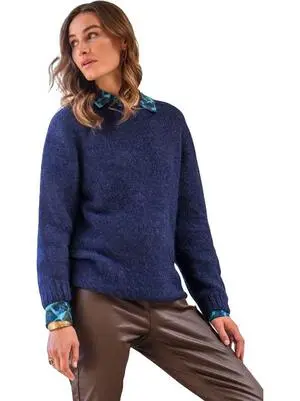 CELTIC & CO. Alpaca Blend Slouch Sweater - Navy