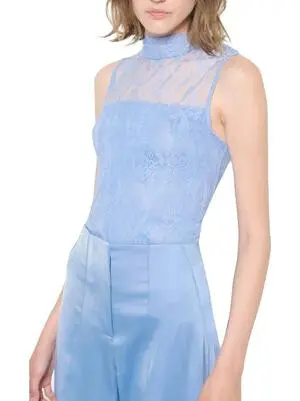 AS By DF As B Y Df Provence Lace Top - Provence Blue