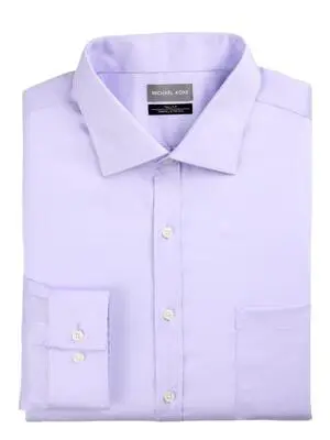 Michael Kors Big & Tall Non-iron Solid Dress Shirt - Purple