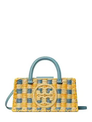 Tory Burch Tory Burch Ella Woven Satchel Deep Turquoise
