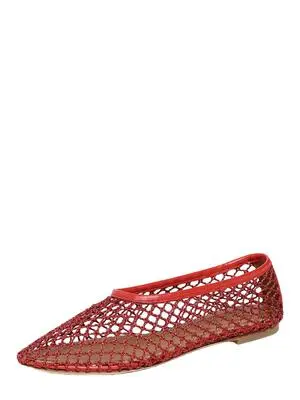 Staud Alba Ballet Flats - Red Netting